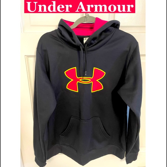 Under Armour | Tops | Under Armour Hoodie W Large Logo Sz Lg | Poshmark